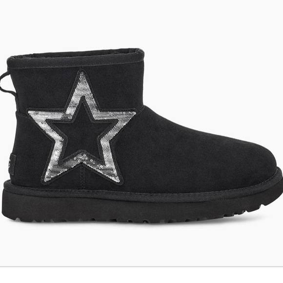 UGG | Shoes | Ugg Classic Mini Star Black Boots 8 | Poshmark